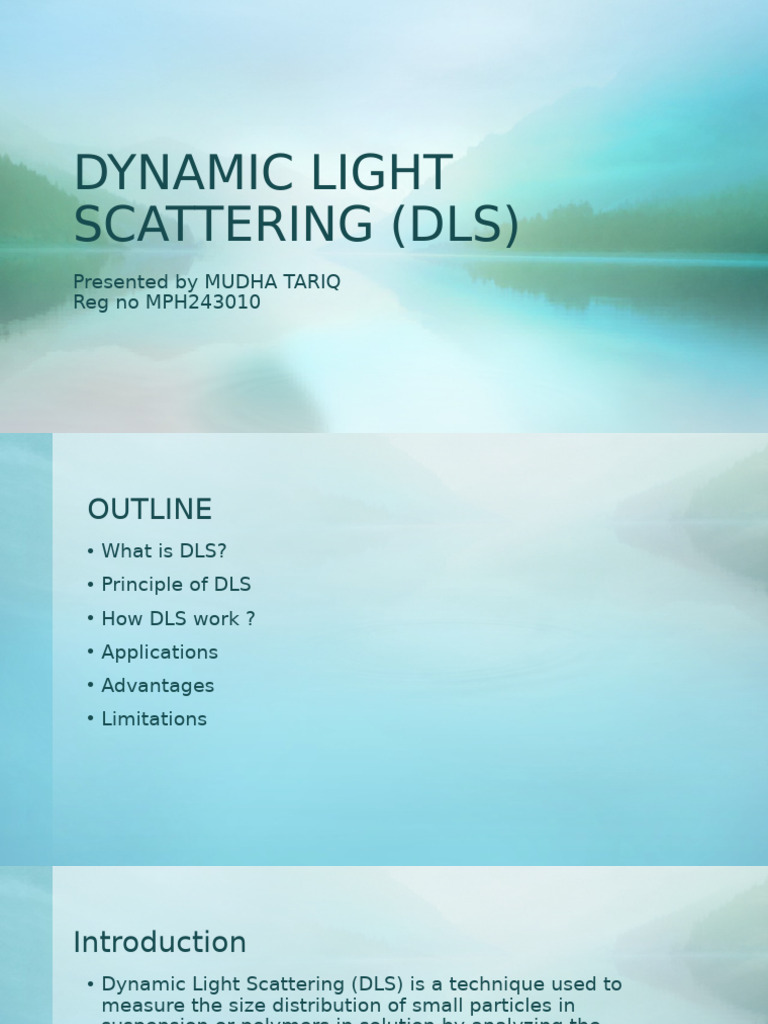 Dynamic Light Scattering: Principles & Applications | PDF ...