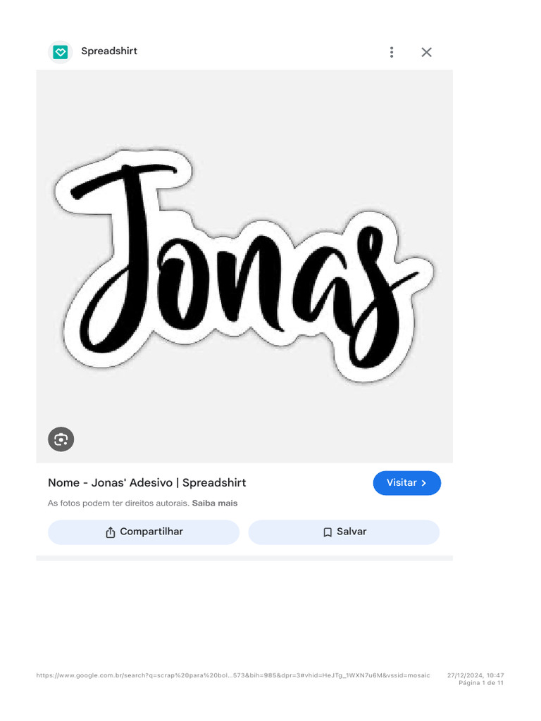 Scrap para Bolo para Imprimir Nome Jonas PDF - Pesquisa Google | PDF