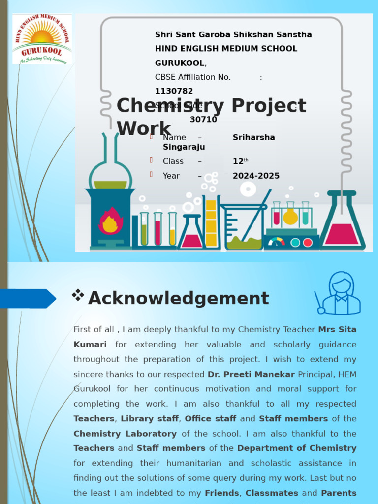 Chemistry project class 12 | PDF | Digestion | Chemistry