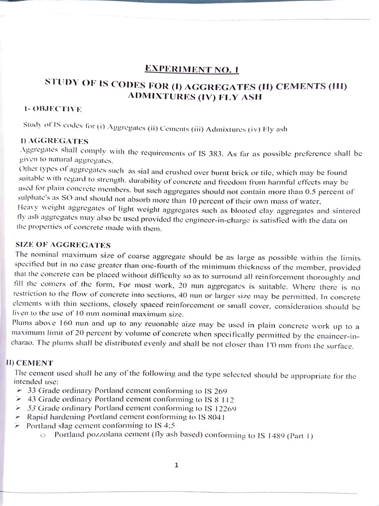 1st Concrete Lab Manual | PDF | Concrete | Cement