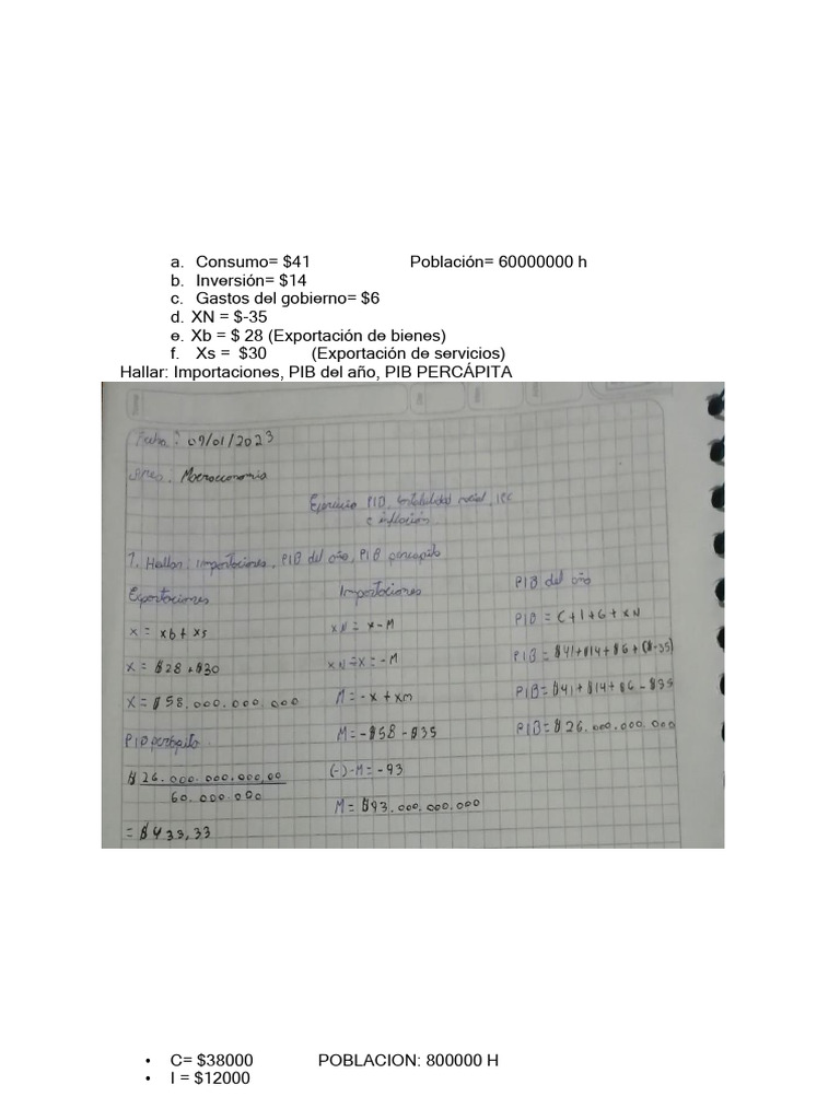 Ejercicios Pib, Contabilidad Nacional, Ipc e Inflación | PDF | Producto Interno Bruto | Inflación