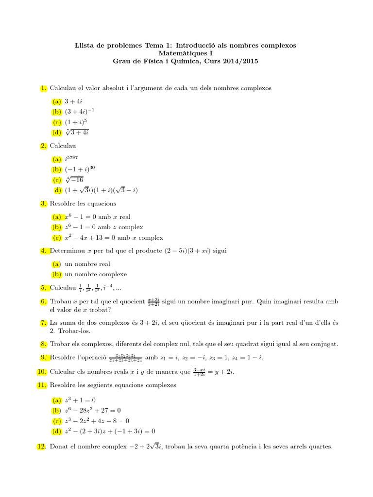 Tema 1 (Problemes) | PDF