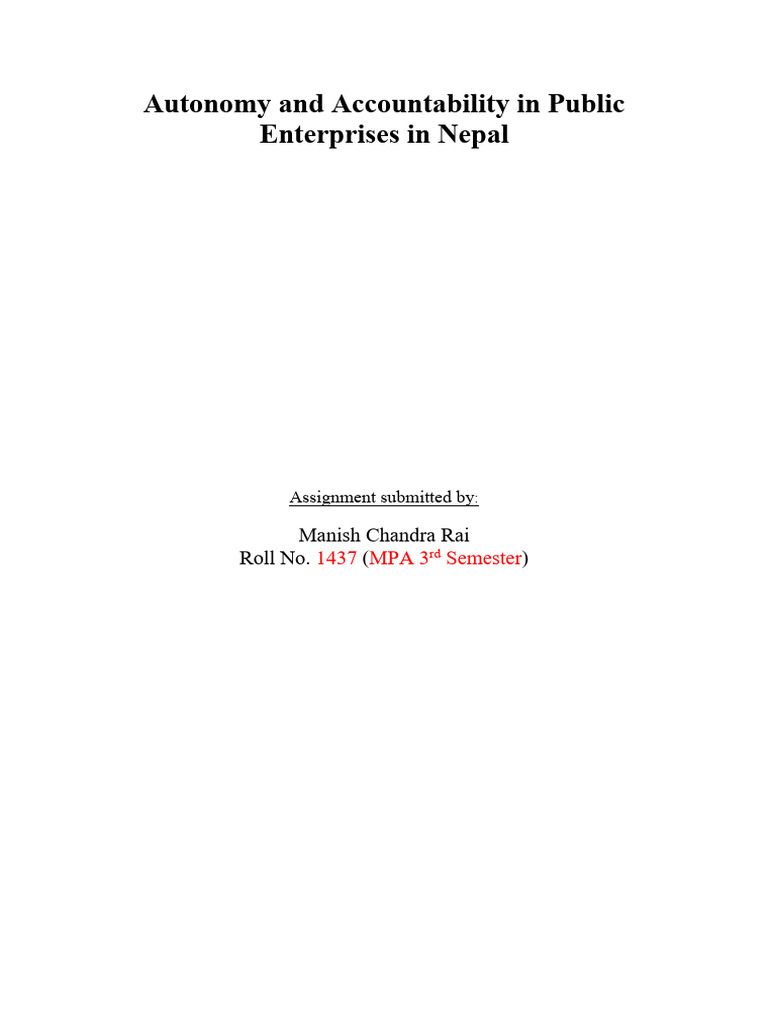 Autonomy and Accountability in Nepal's PEs | PDF | Audit | Accountability