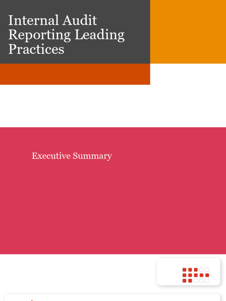 Internal Audit Reporting Best Practices | PDF | Internal Audit | Audit