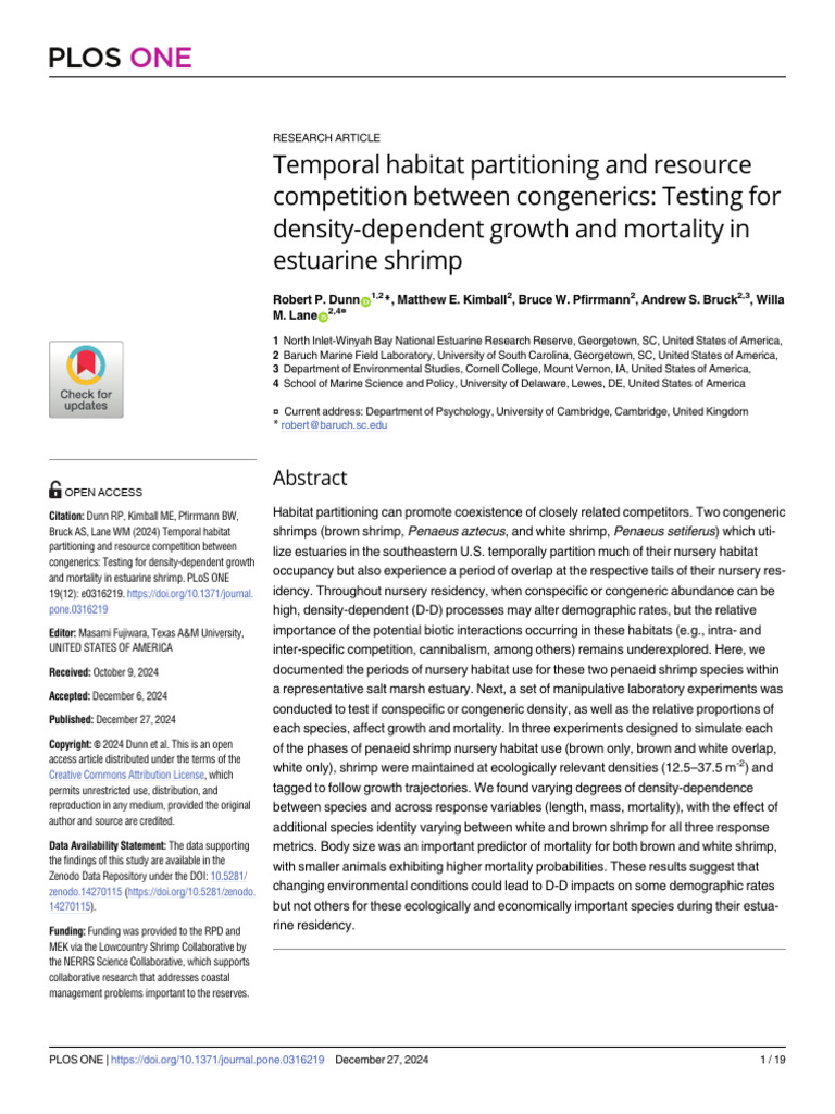 Temporal habitat partitioning and resource competition between ...