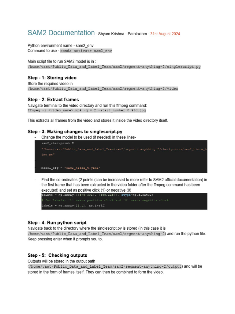 Sam2 Documentation | PDF
