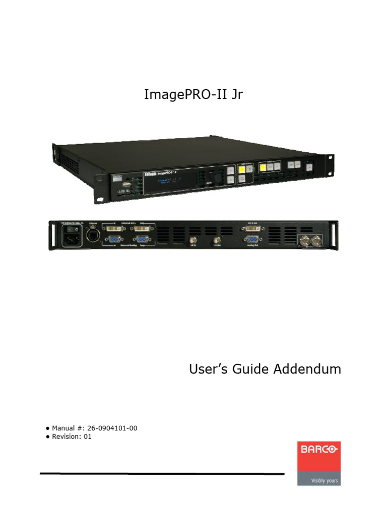 26-0904101-00 Rev 01 - 00 - ImagePRO-II JR Users Guide Addendum | PDF ...