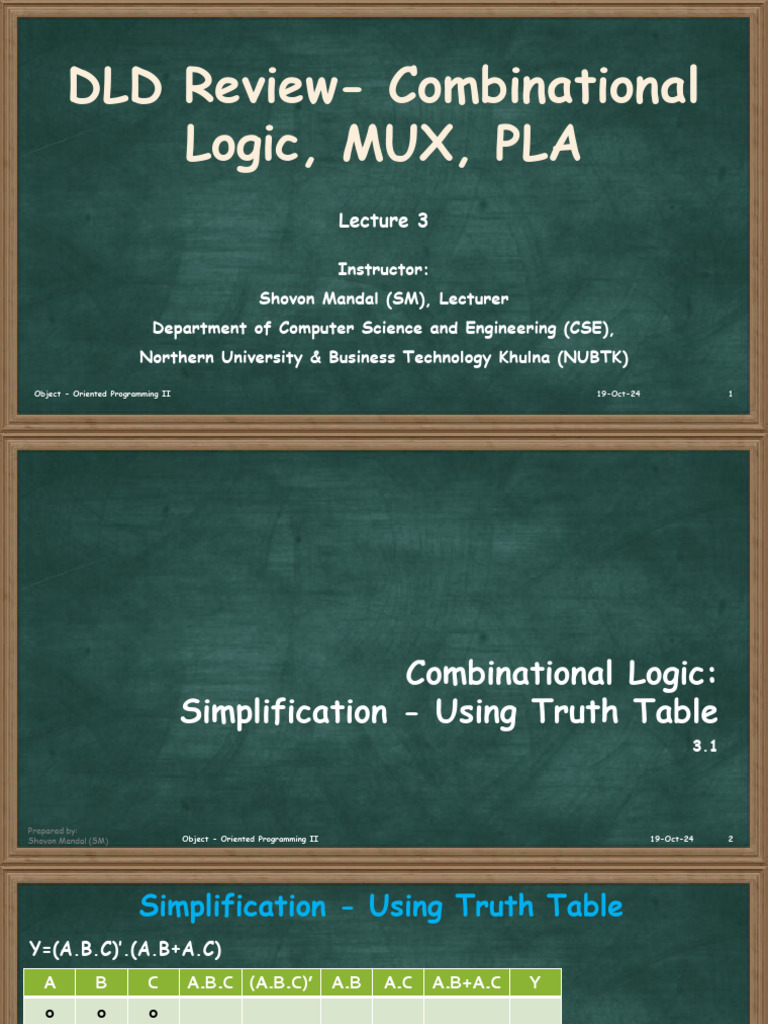 Lecture 3 - DLD Review- Combinational Logic_MUX_PLA | PDF | Electronic Circuits | Computing