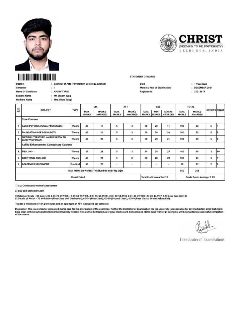 KP - Christuniversity.in KnowledgePro StudentLoginNewAction - Do Method ...