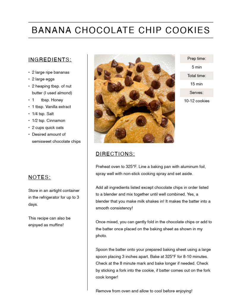 Banana Chocolate Chip | PDF