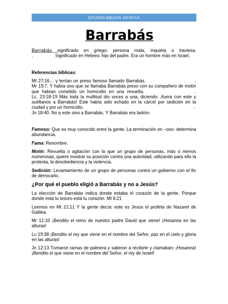 Barrabás | PDF | Barrabás | Jesús