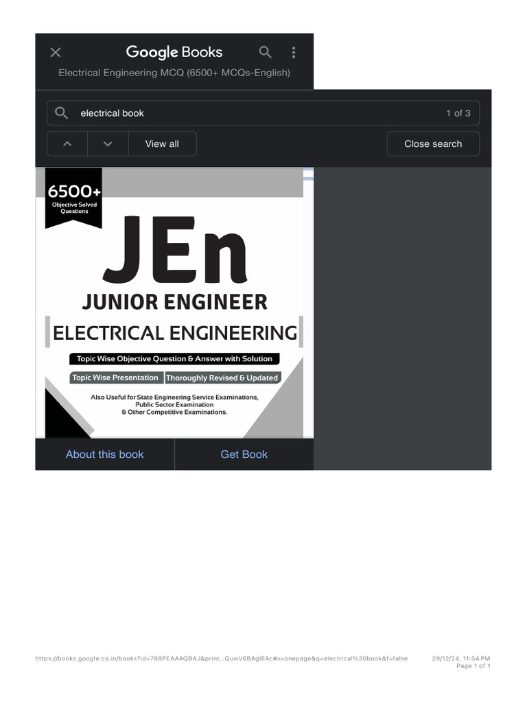 Electrical Engineering MCQ (6500+ MCQs-English) - Engineers Academy Publication | PDF