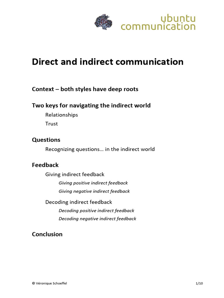 2017-Comm Direct Indirect e Final | PDF | Question | Communication