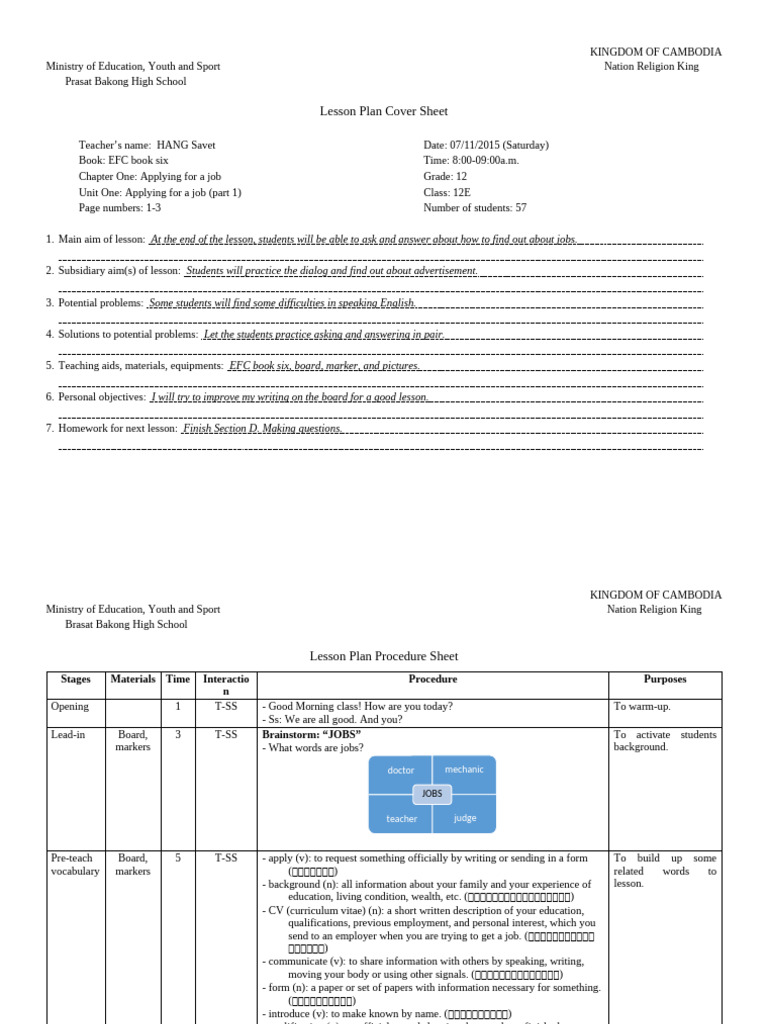 EFCB6-C1-U1 | PDF | Lesson Plan | Human Communication