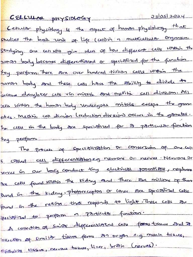 Cell Physiology (MR - Faruk Faruk) - 1 | PDF