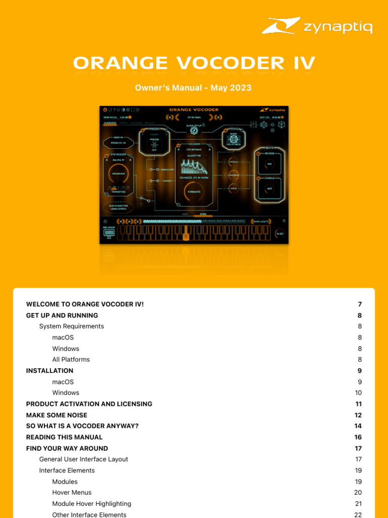 Orange Vocoder | PDF | Synthesizer | Computing