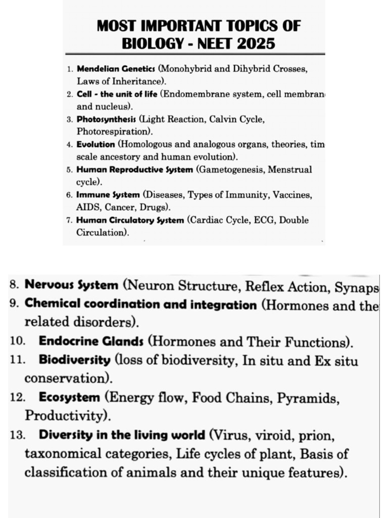 Biology Important Topic | PDF