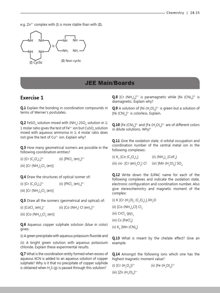 12.Co-ordination-CompoundsExercise Export | PDF | Coordination Complex | Hydroxide