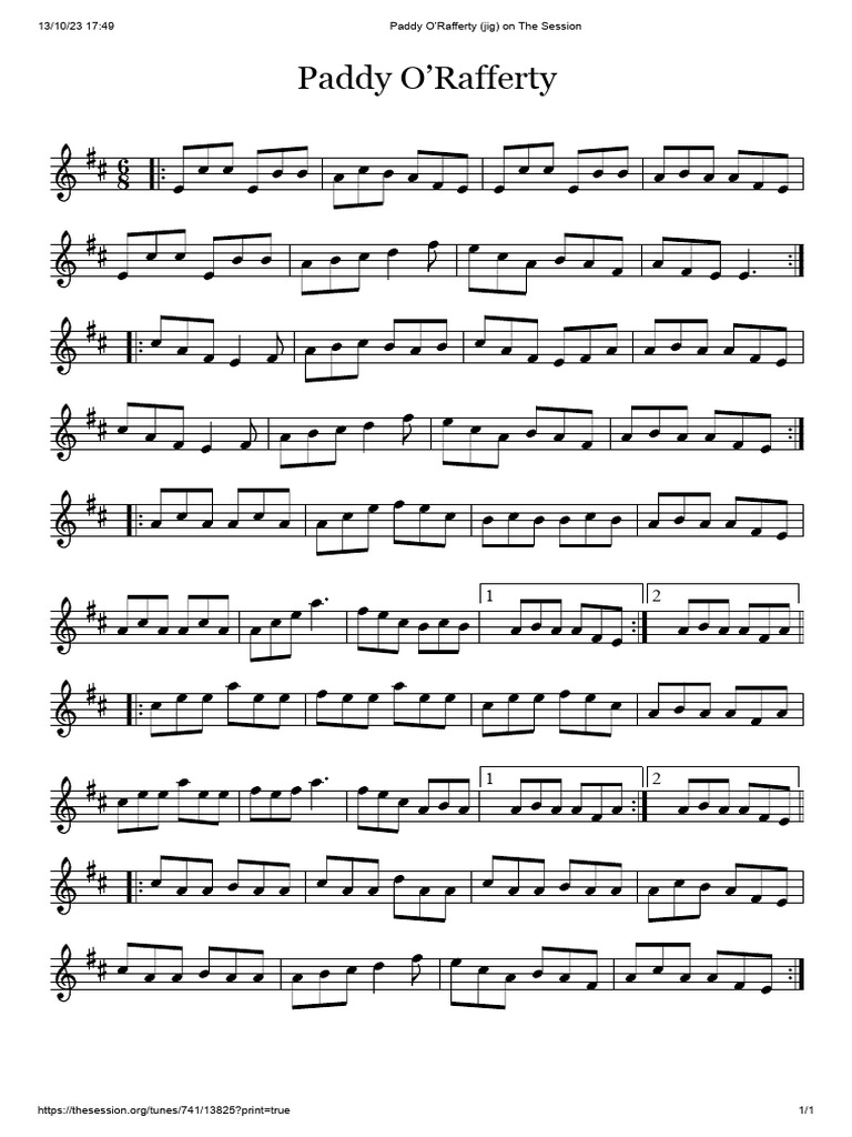 Paddy O'Rafferty (Jig) | PDF
