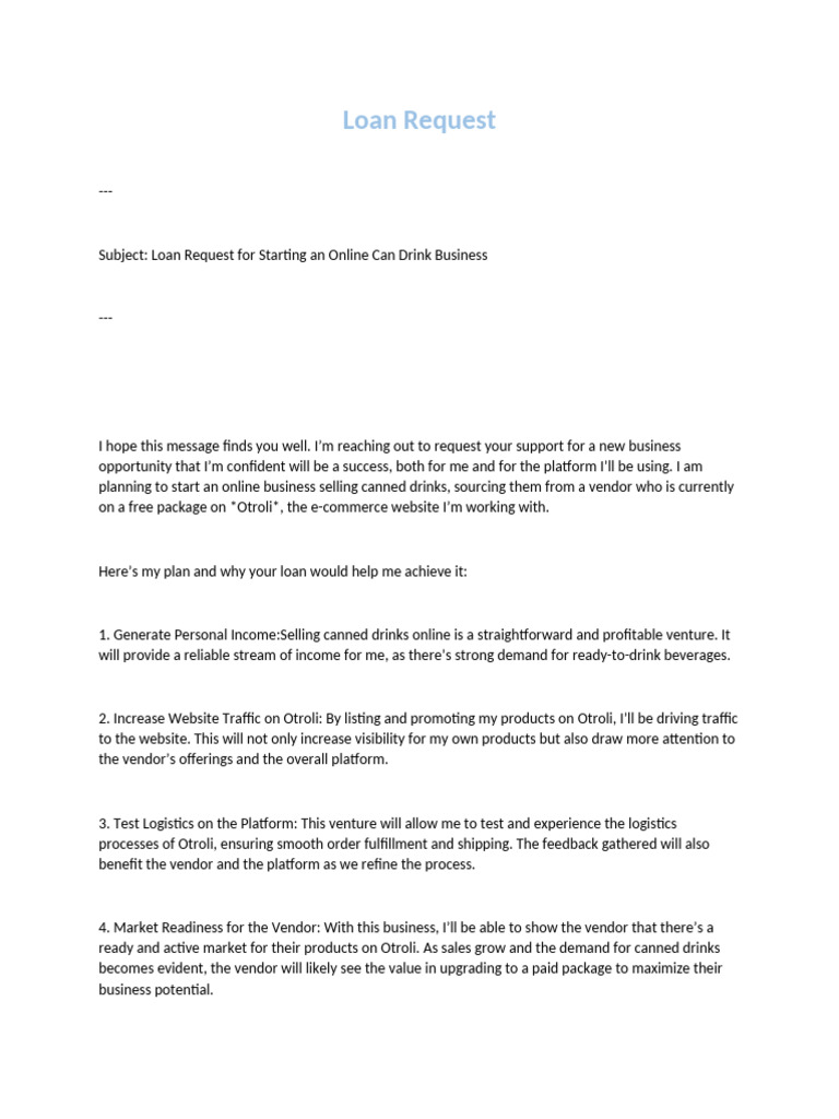 Loan Request | PDF