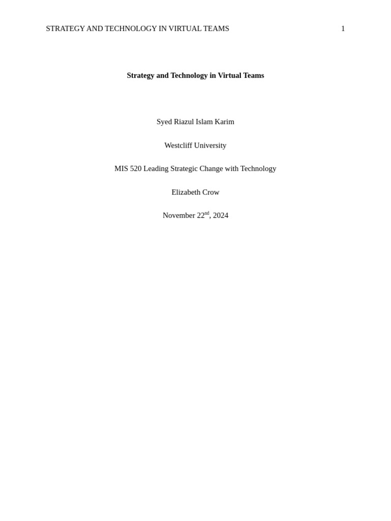 MIS550_Assignment_WK4_Solution | PDF | Communication | Business