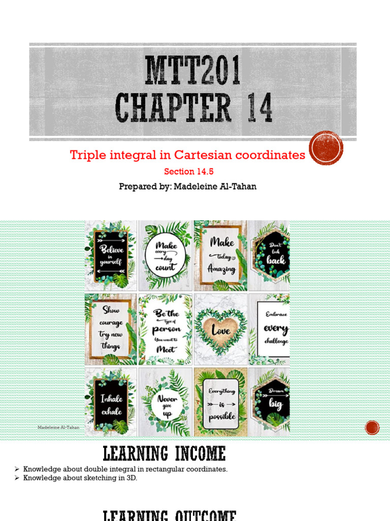 MTT201_Chapter14_14.5_TripleIntegral | PDF | Integral | Sphere