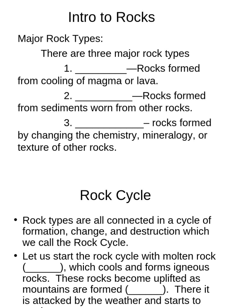 Intro To Rocks Worksheet | PDF | Rock (Geology) | Magma