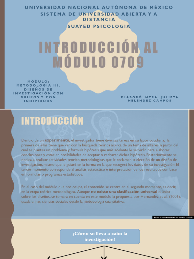 Meléndez (2022) - Contextualización Al Módulo 0709 | PDF | Estadísticas | Experimentar