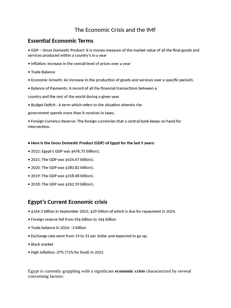 The Economic Crisis and The IMF | PDF | Devaluation | Inflation