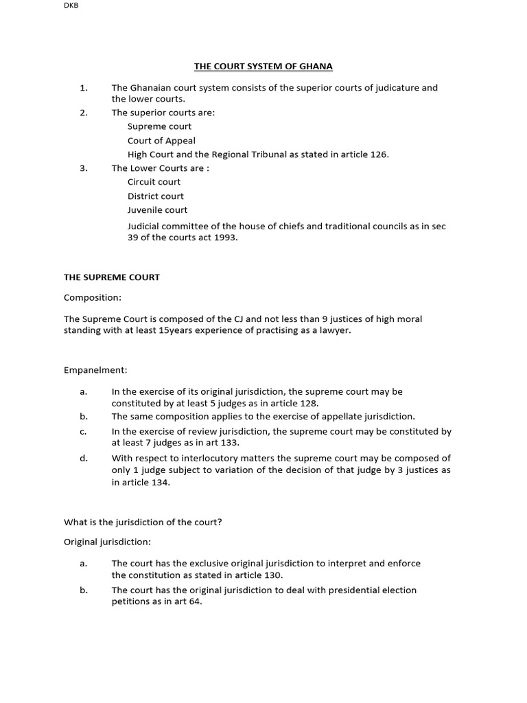 The Court System of Ghana GLS | PDF | Supreme Courts | Judge