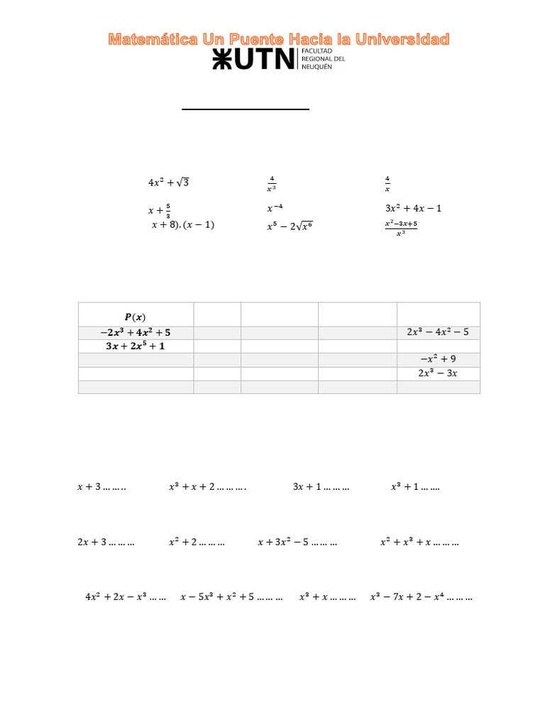 Trabajo Práctico N°3 | PDF | Factorización | Polinomio