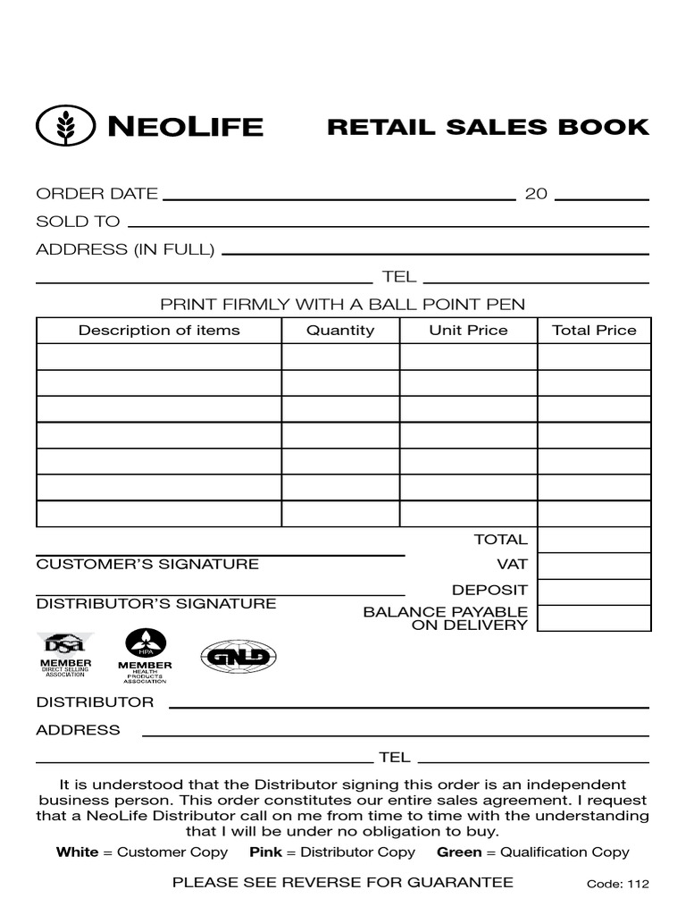 Retail Sales Book Fillable | PDF | Sales | Prices