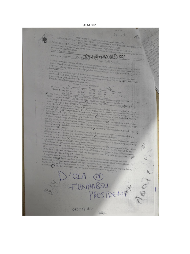 AEM 302 PQ COMPILED | PDF