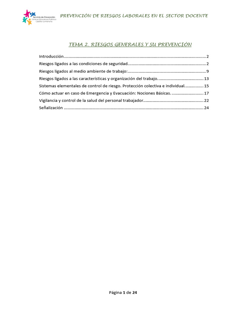 Tema 2 Riesgos Generales y Su Prevencion | PDF | ruido | Radiación