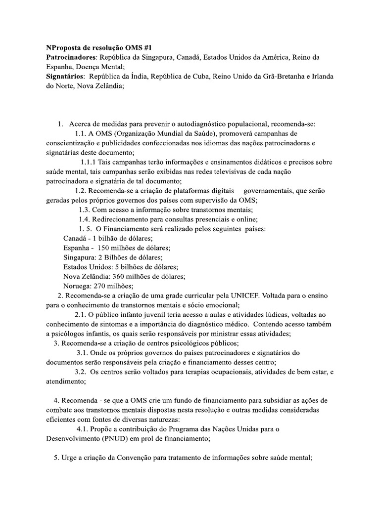 Resolução - OMS | PDF