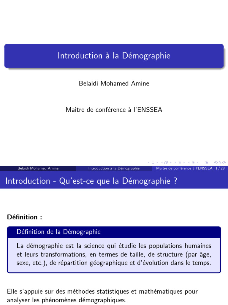 Introduction à la Démographie et ses enjeux | PDF | Démographie ...