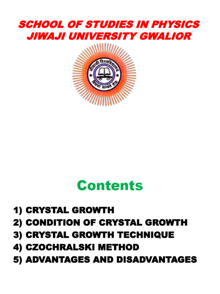 Czochralski Method for Crystal Growth | PDF | Semiconductors ...