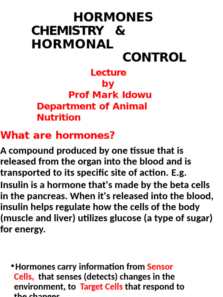 Introduction To Hormones & Hormonal Control | PDF | Hormone | Thyroid