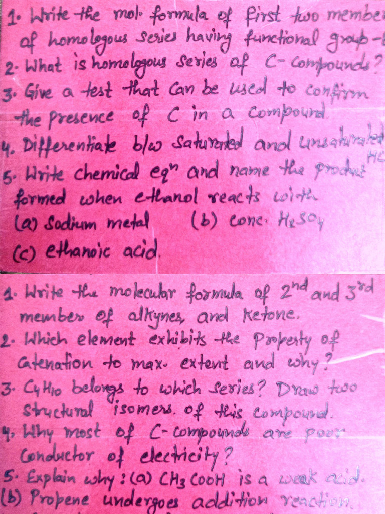 Revision Cards C Compound | PDF | Chemistry | Molecules
