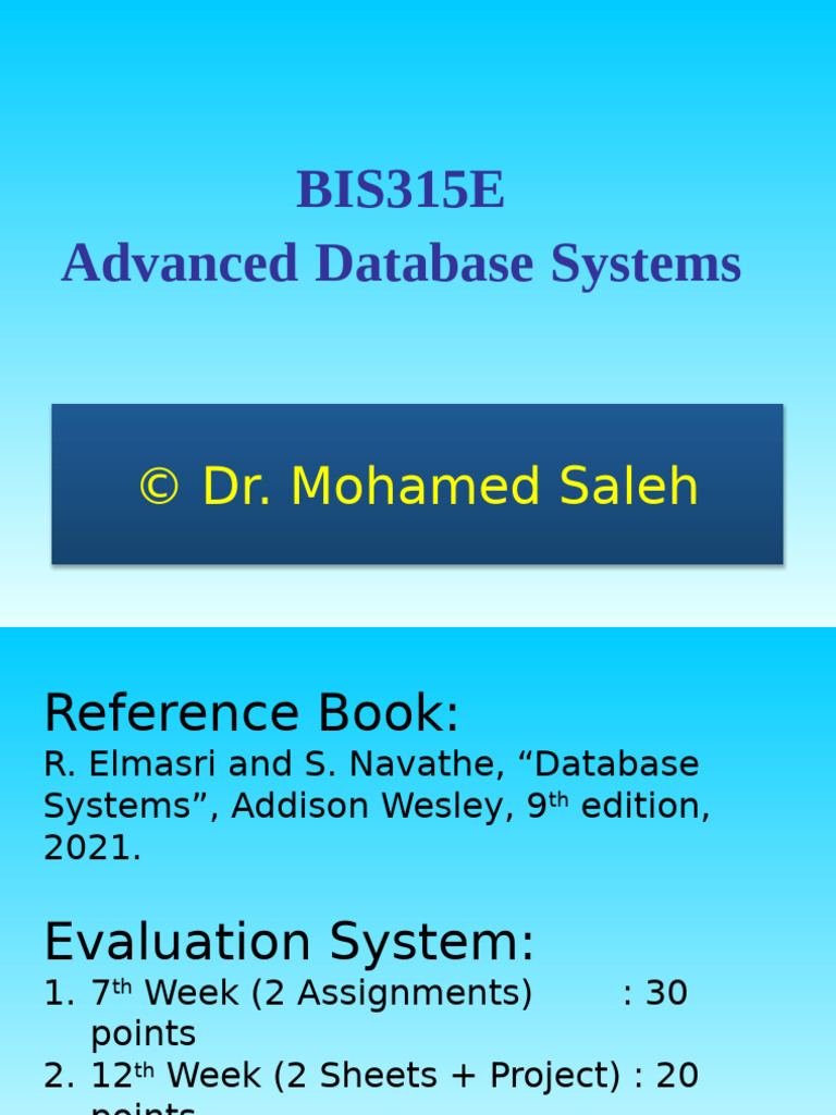Advanced Database Systems Overview | PDF | Databases | Relational Database