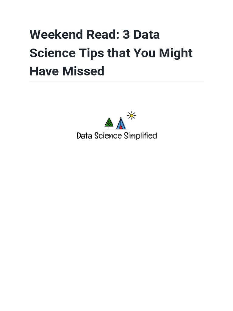 3 Data Science Tips That You Might Have Missed 5 | PDF | Python ...