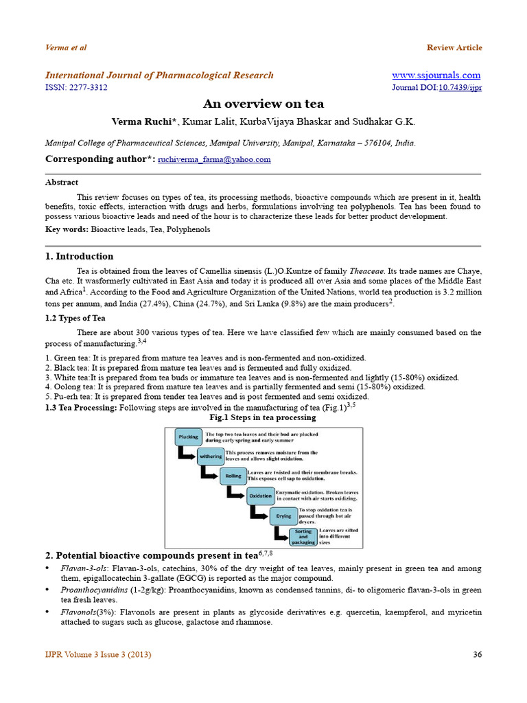An_overview_on_Tea | PDF | Tea | Caffeine