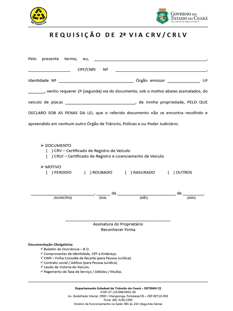 Requisicao 2 Via CRV CRLV | PDF