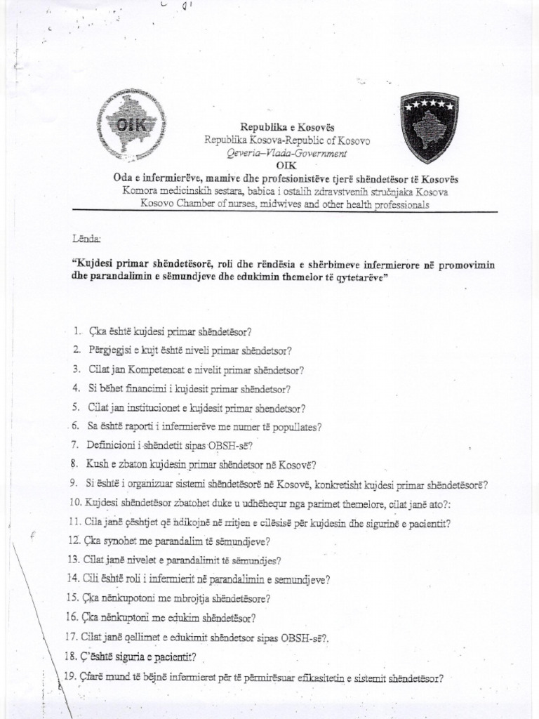 Pyetjet e Provimit | PDF