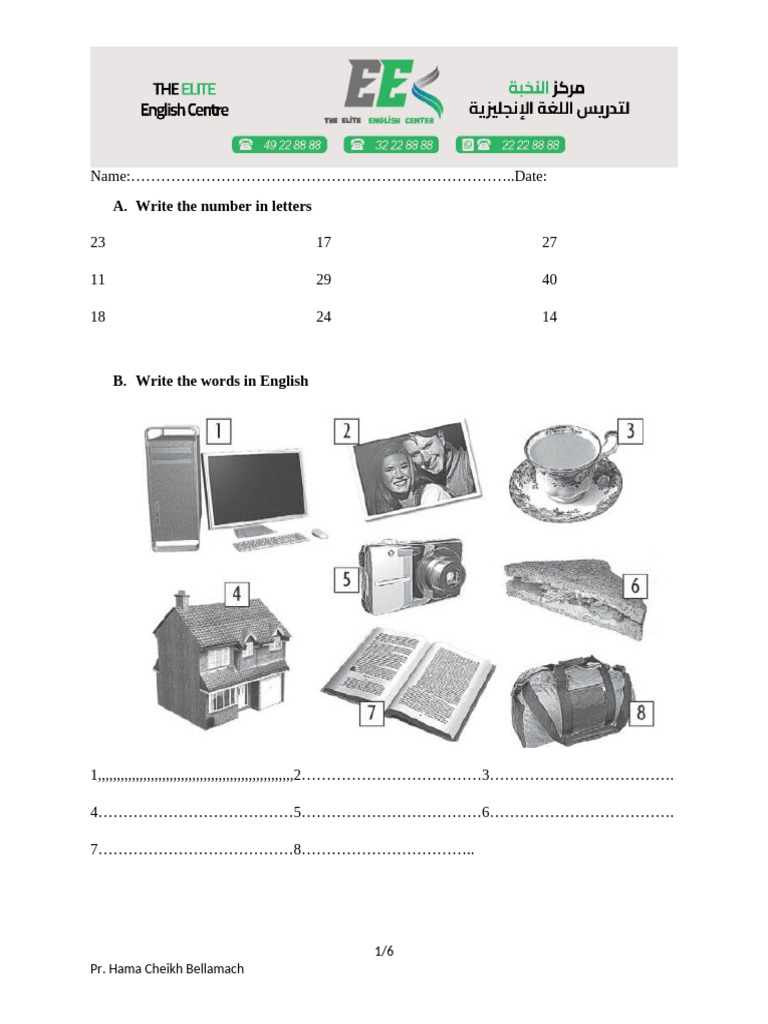 Beginner Vocabulary Final Exam | PDF