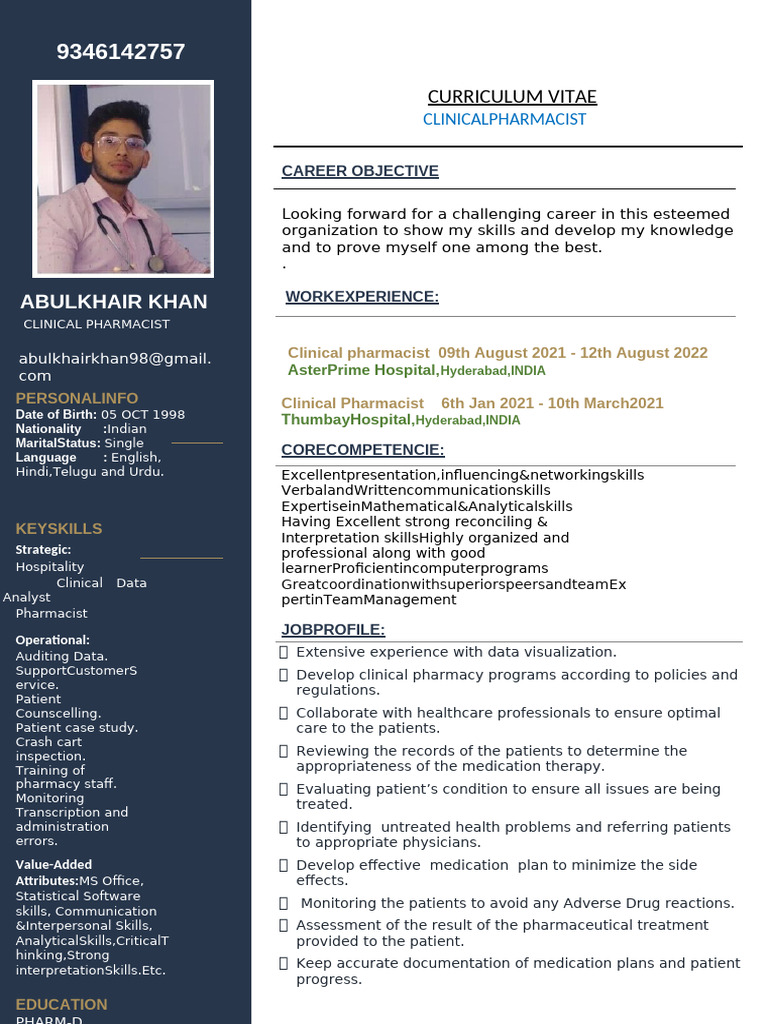 ABUL CV final | PDF | Pharmacy | Data Analysis
