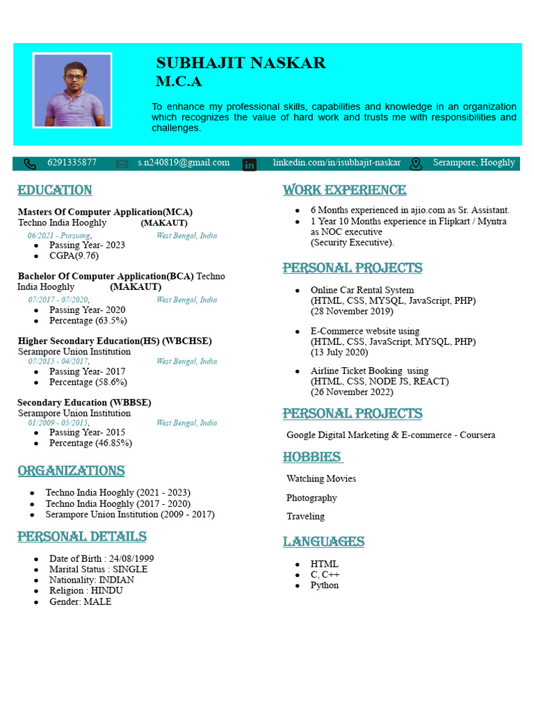 Subhajit Naskar CV - Subhajit Naskar | PDF | Web Development | Software Engineering
