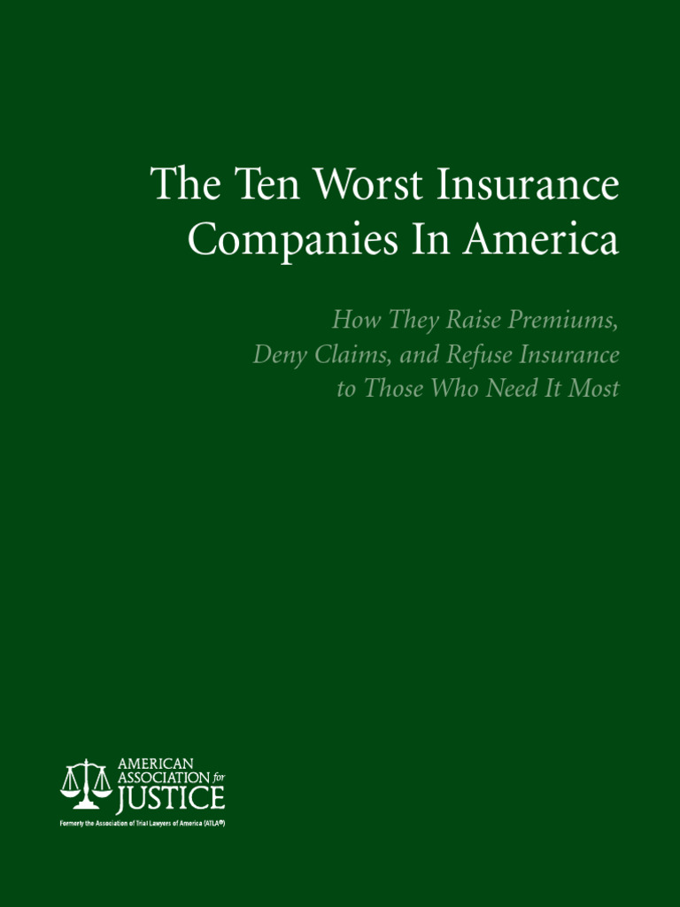 The Ten Worst Insurance Companies | PDF | Insurance | Allstate