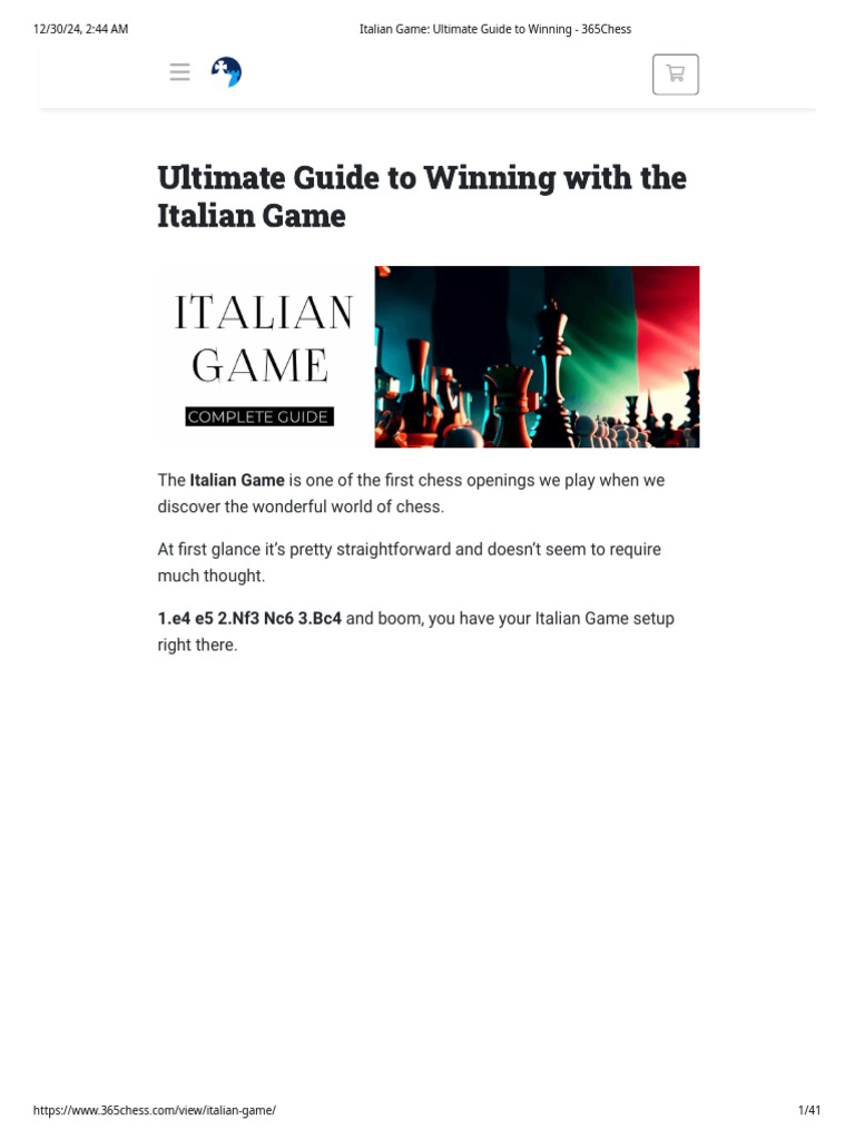Winning Strategies for the Italian Game | PDF | Chess Openings | Chess ...