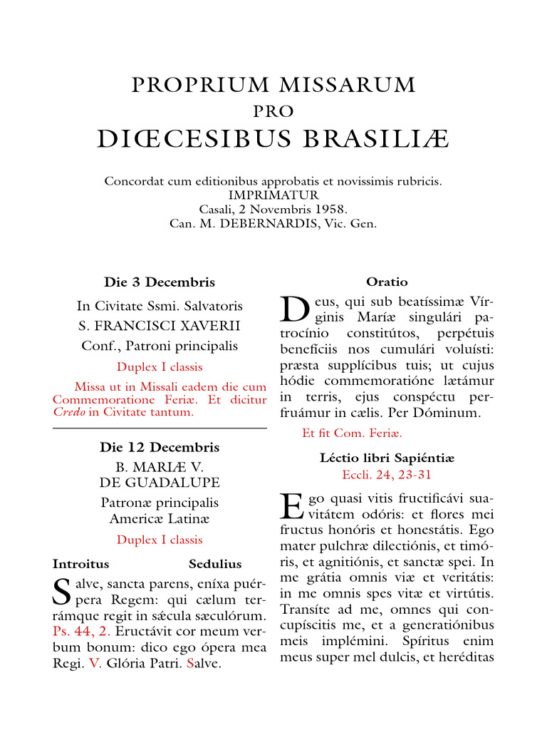 Proprium Missarum pro Dioecesibus Brasiliae | PDF